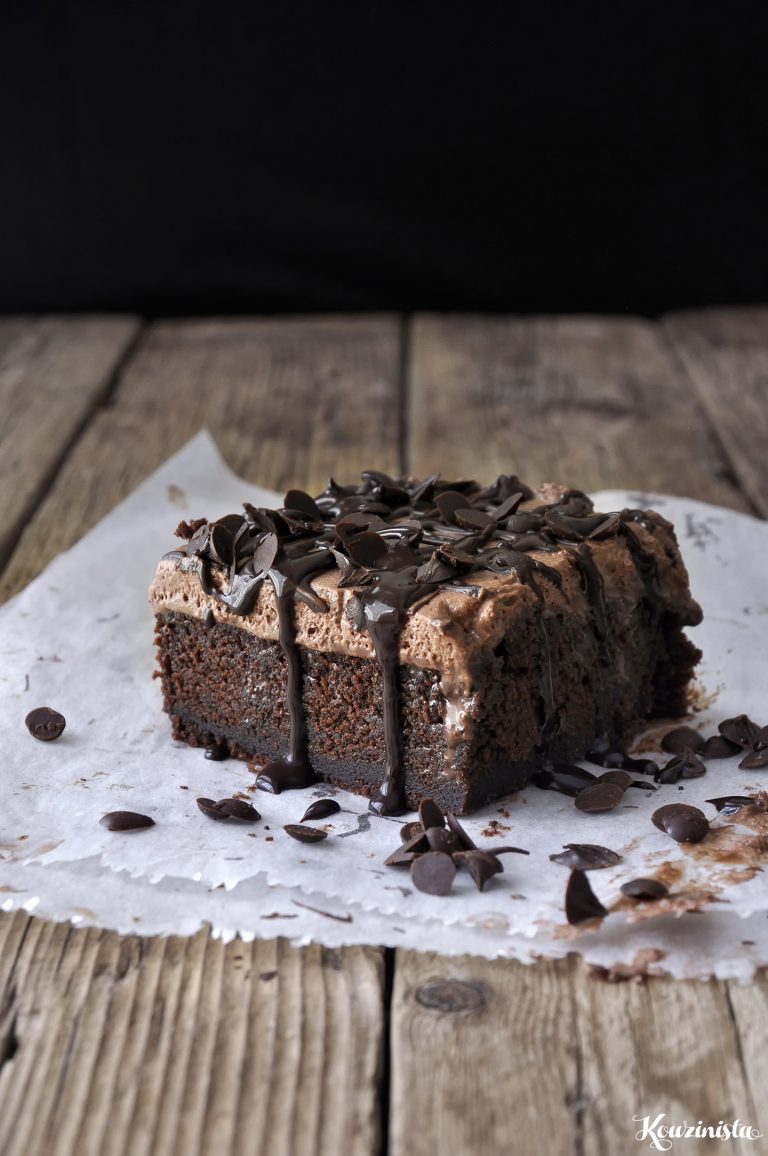 Τρυπάτο σοκολατένιο κέικ ψυγείου